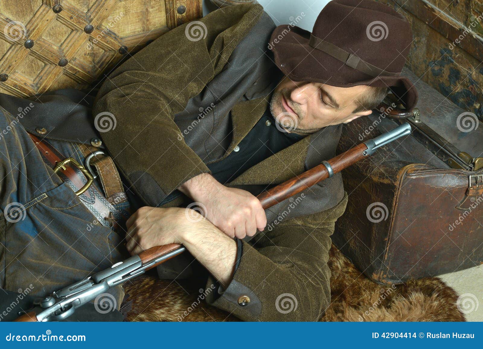 Bandit with gun stock photo. Image of bandit, valise - 42904414