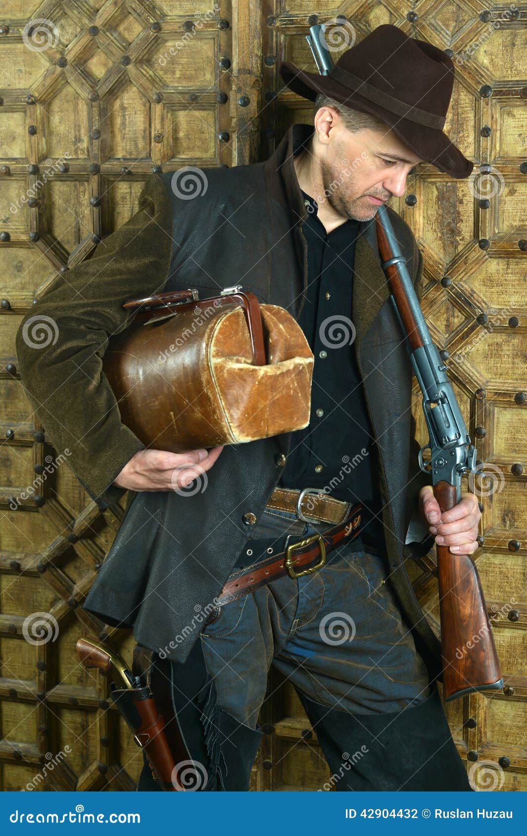Bandit with gun stock photo. Image of colt, cowboy, revolver - 42904432