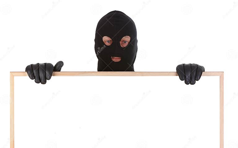 Bandit with hollow frame stock image. Image of horrifying - 19407847