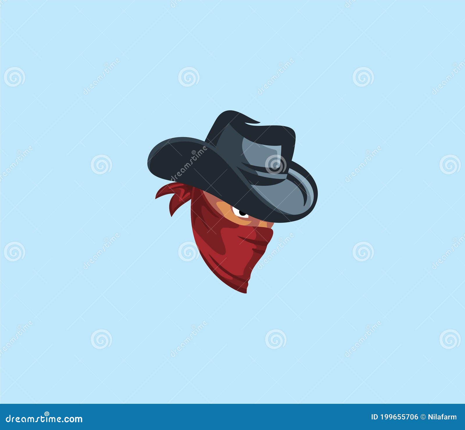 Bandit with Mask Scarf Design Illustration Template [vector] Stock ...