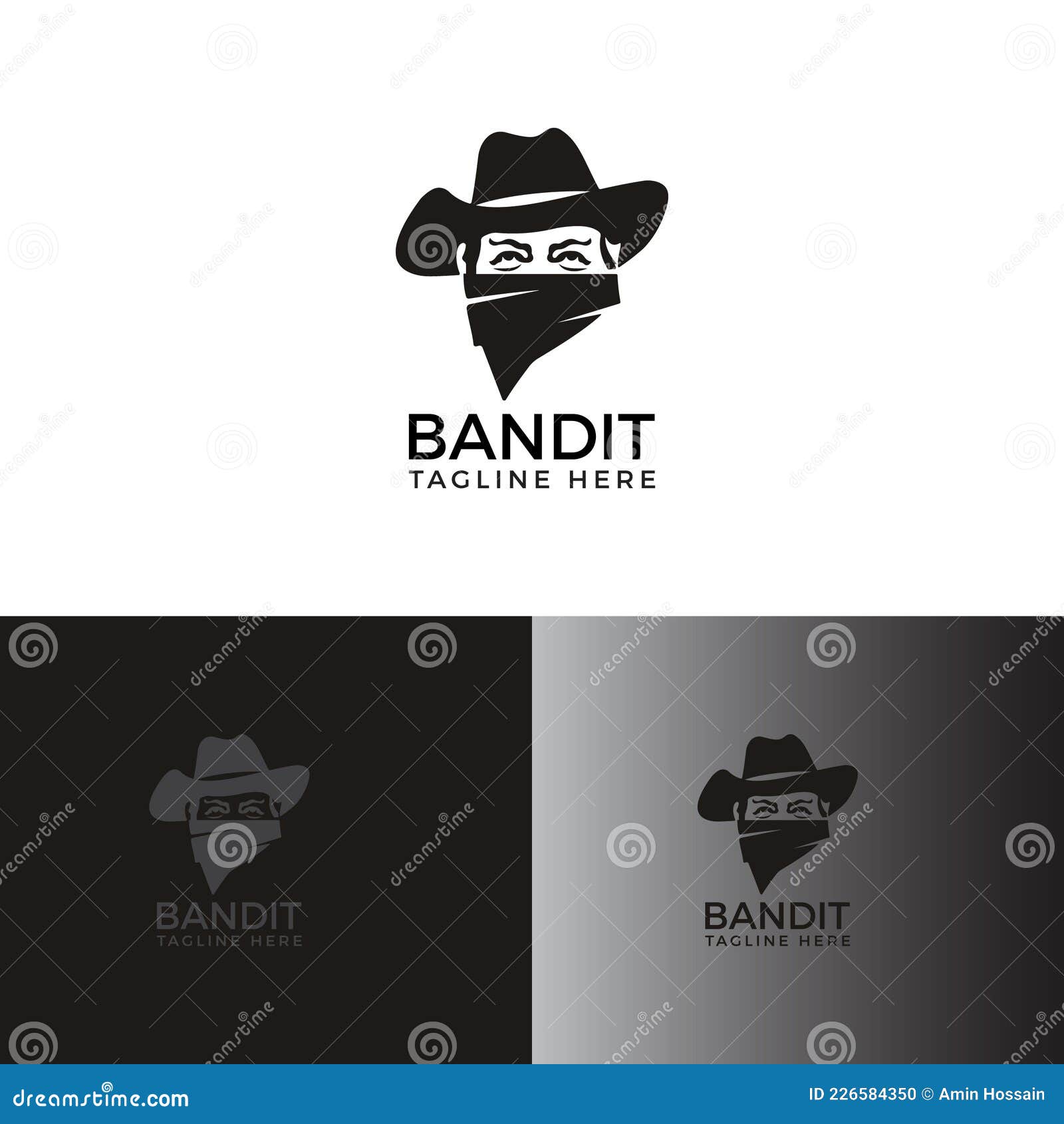 The Bandit Logo Template stock vector. Illustration of head - 226584350