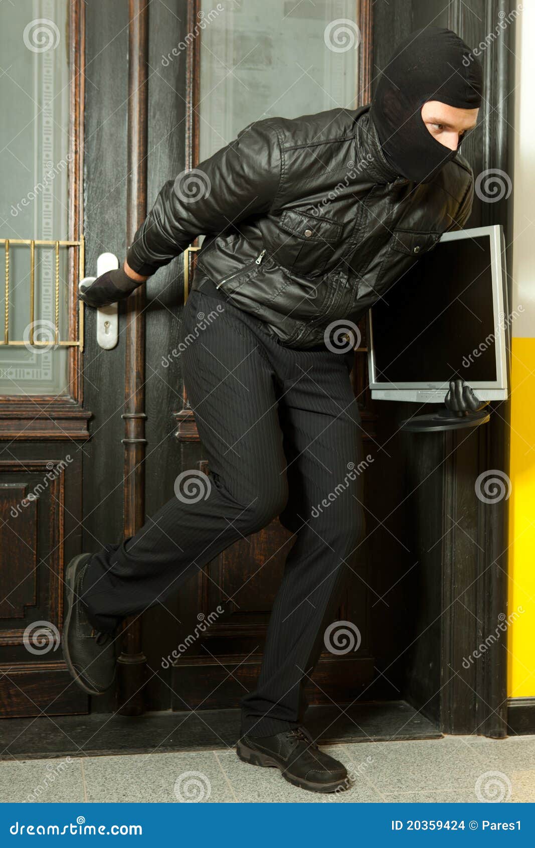 Bandit stealing stock photo. Image of dark, laptop, computer - 20359424