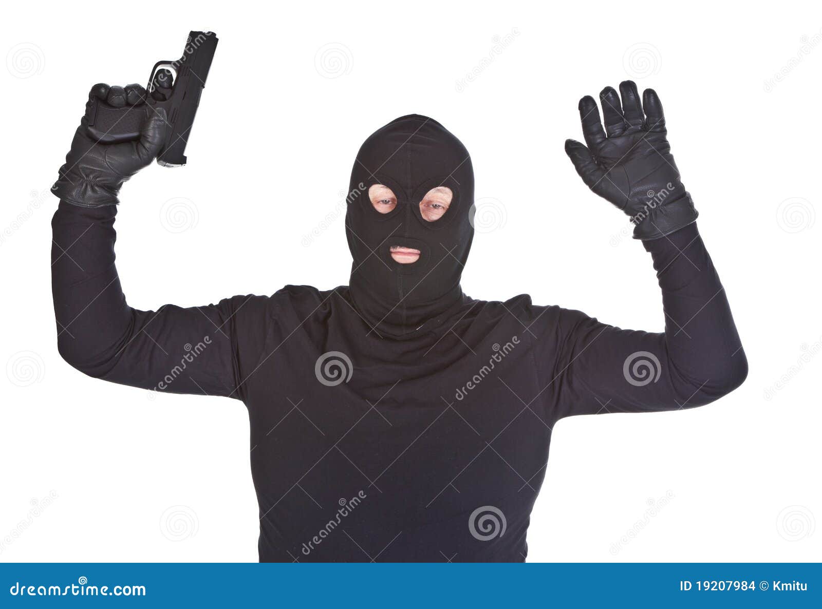Bandit surrendering stock photo. Image of alone, lifter - 19207984