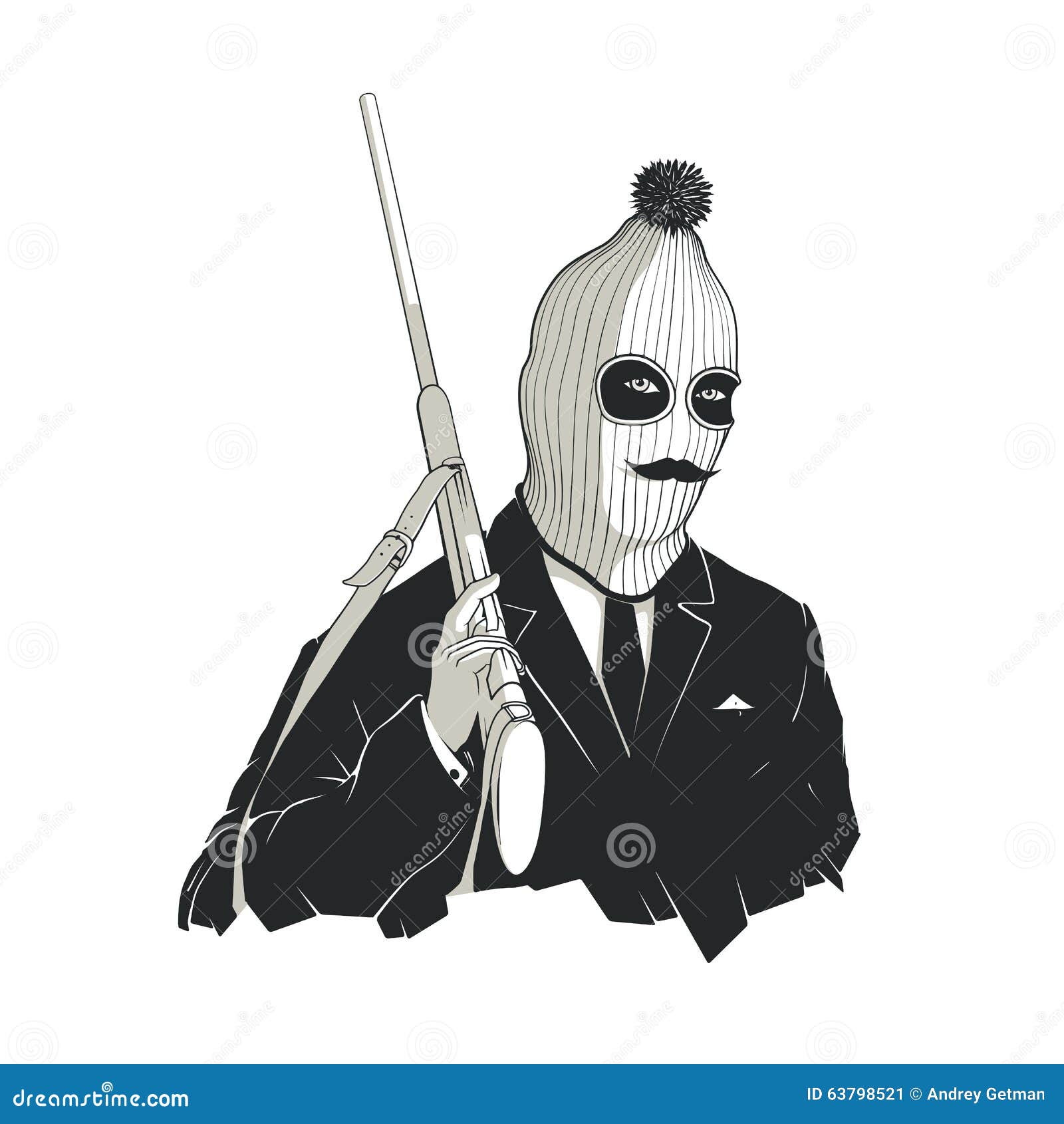 Thug With Gun Drawing