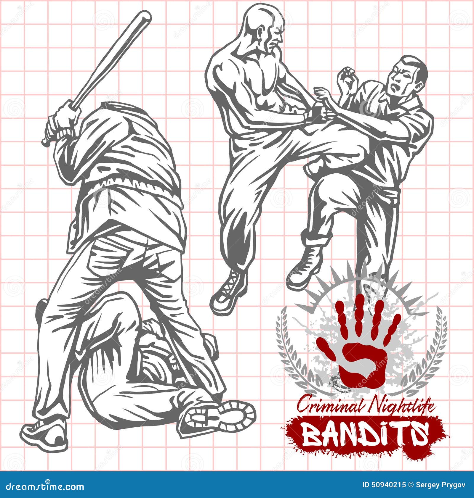 Bandits and Hooligans - Criminal Nightlife Stock Vector - Illustration ...