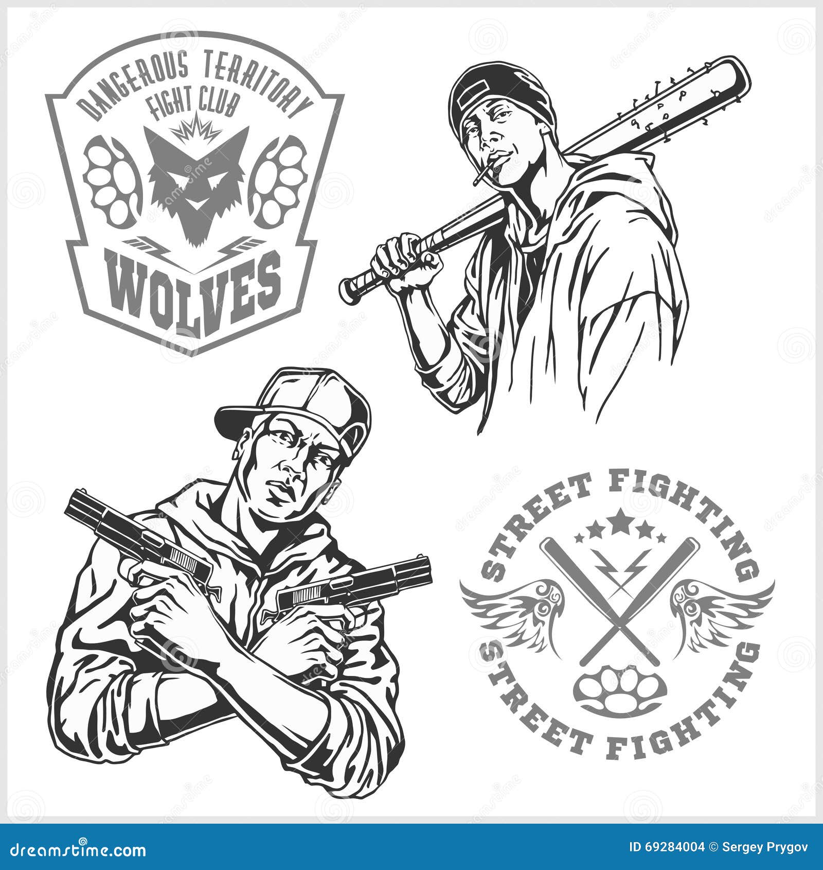 Bandits and Hooligans - Criminal Nightlife Stock Vector - Illustration ...