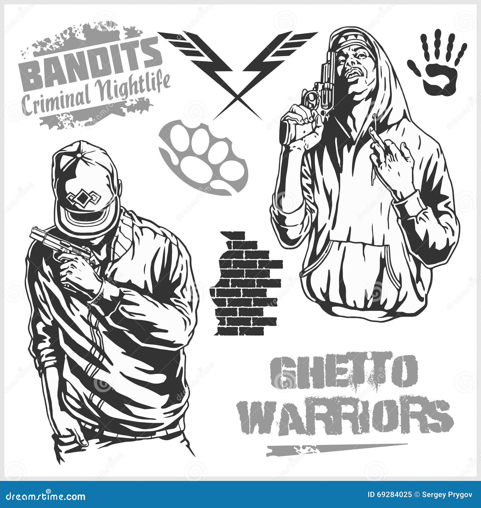 Bandits and Hooligans - Criminal Nightlife Stock Vector - Illustration ...