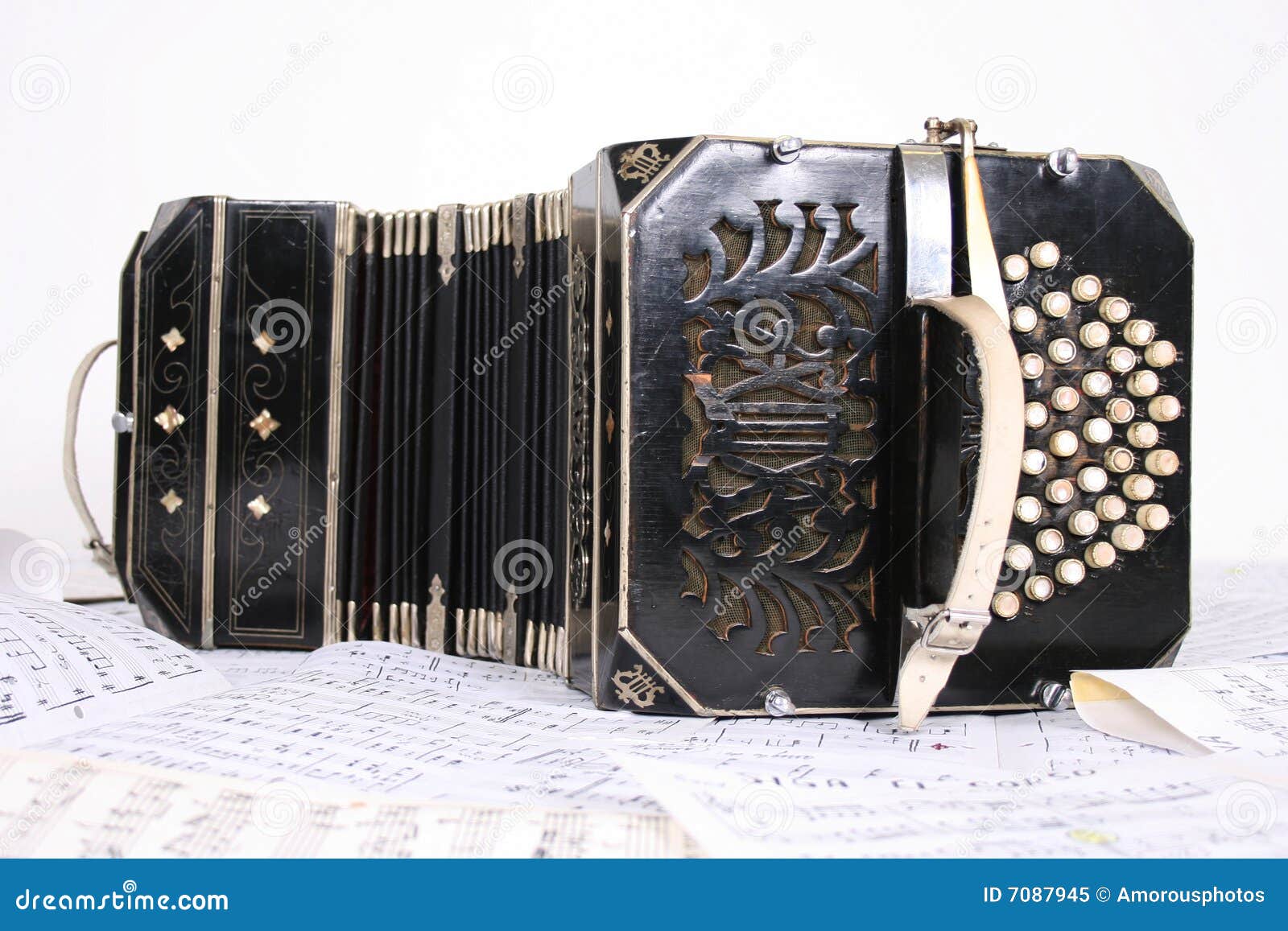 Bandoneon with Music Sheets Stock Image - Image of instrument, tango ...