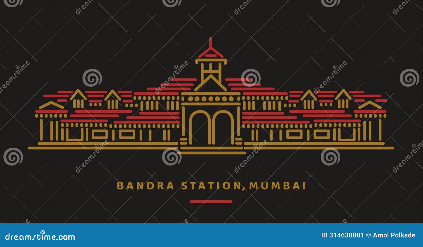 Bandra Railway Station of Mumbai Vector Illustration Stock Vector ...