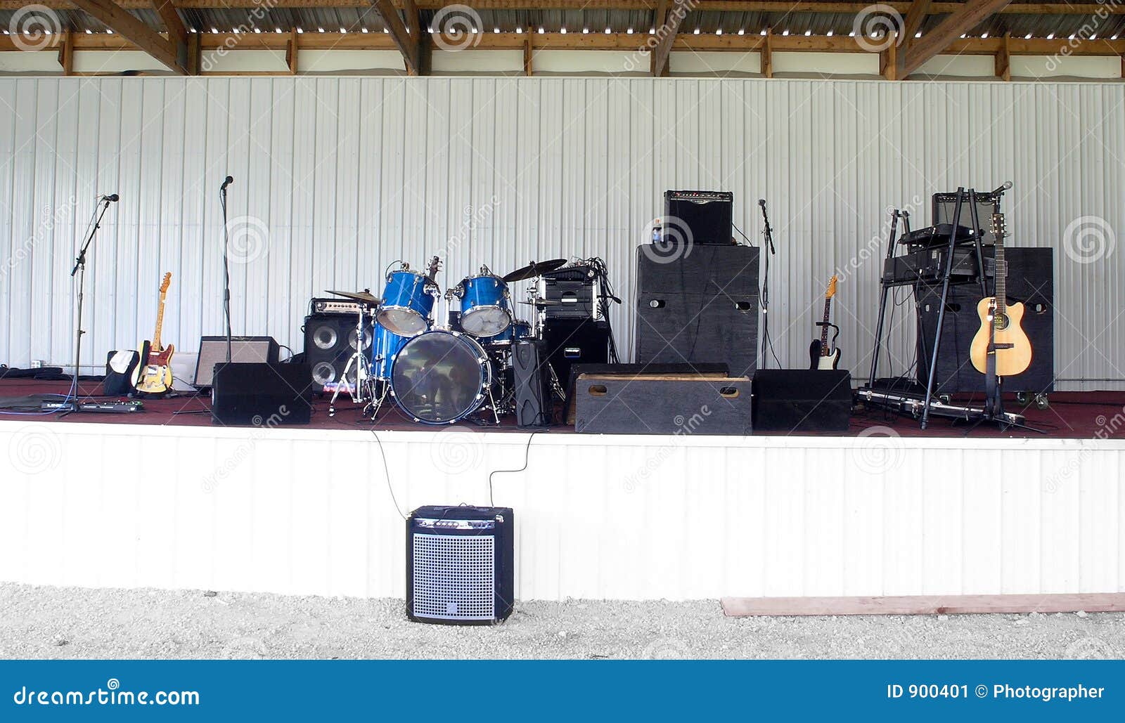 Bandstand with instruments stock image. Image of drum, guitar - 900401