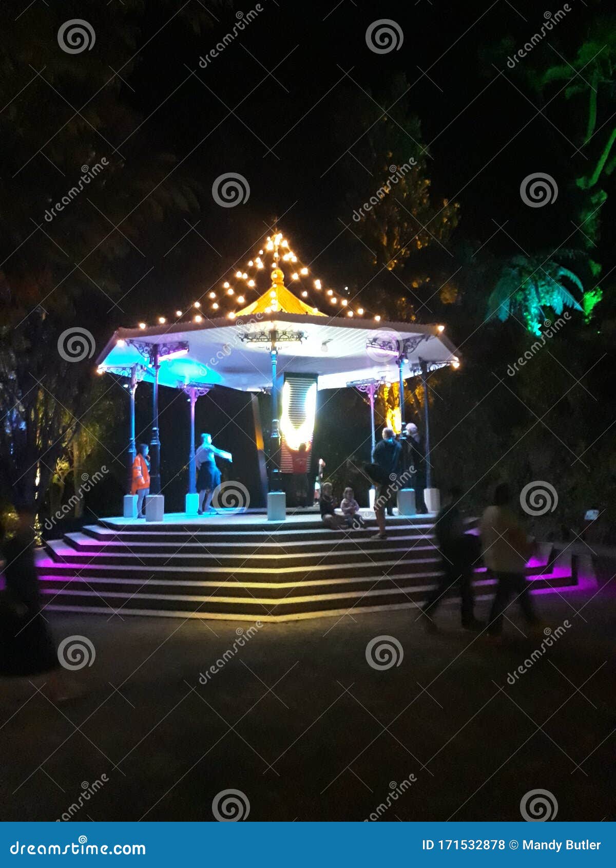 Bandstand at night stock photo. Image of lights, night - 171532878