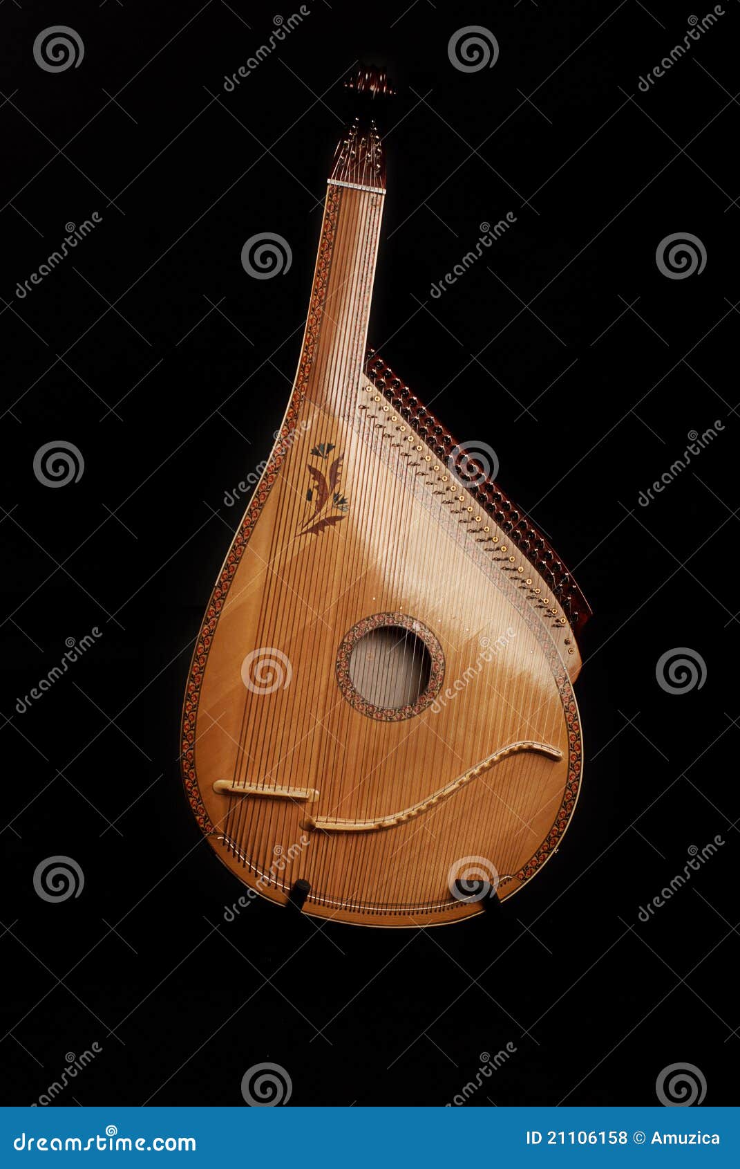 Bandura on Black Background Stock Photo - Image of folk, string: 21106158