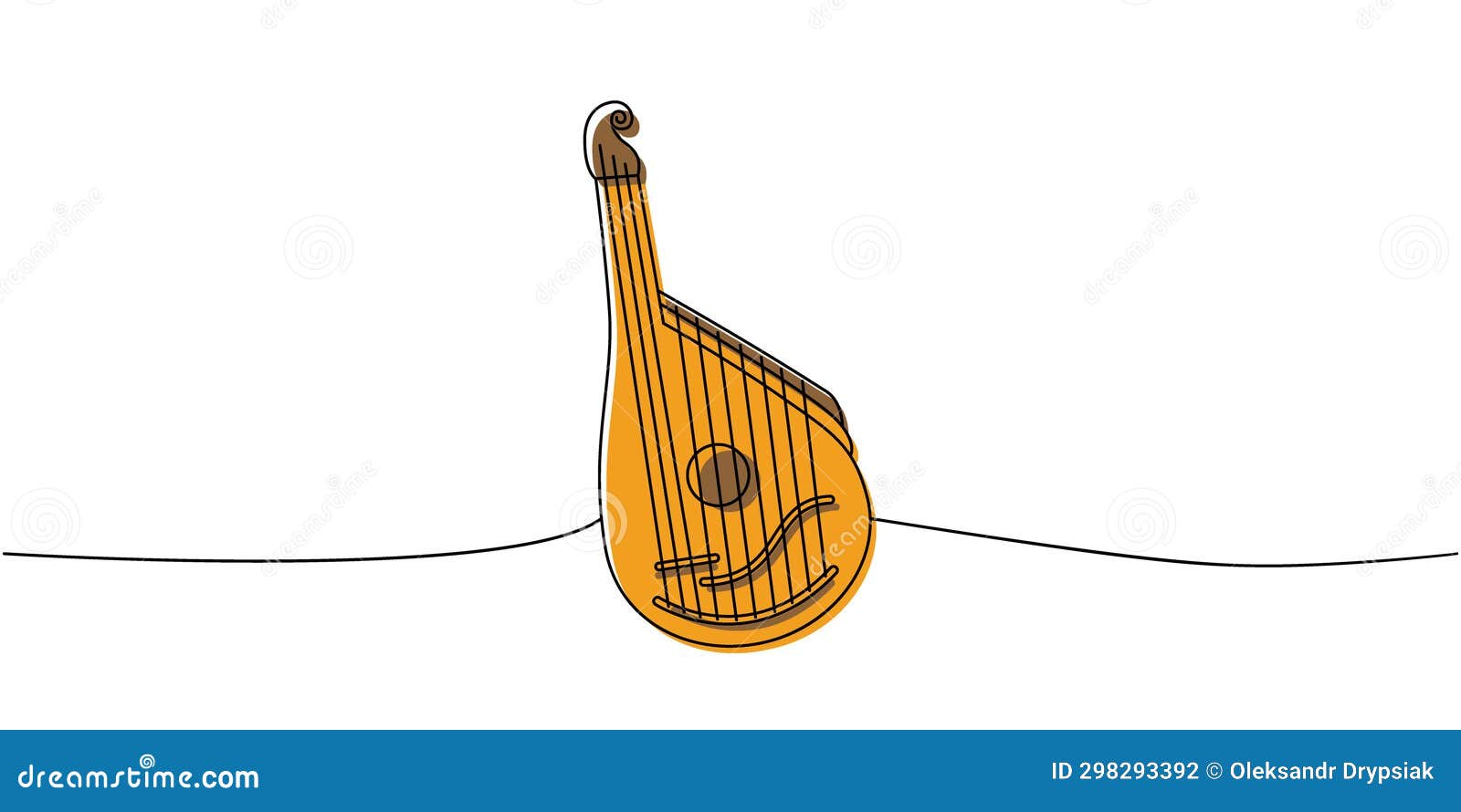 Bandura, String Instrument. Musical Instruments Silhouette. Vector ...