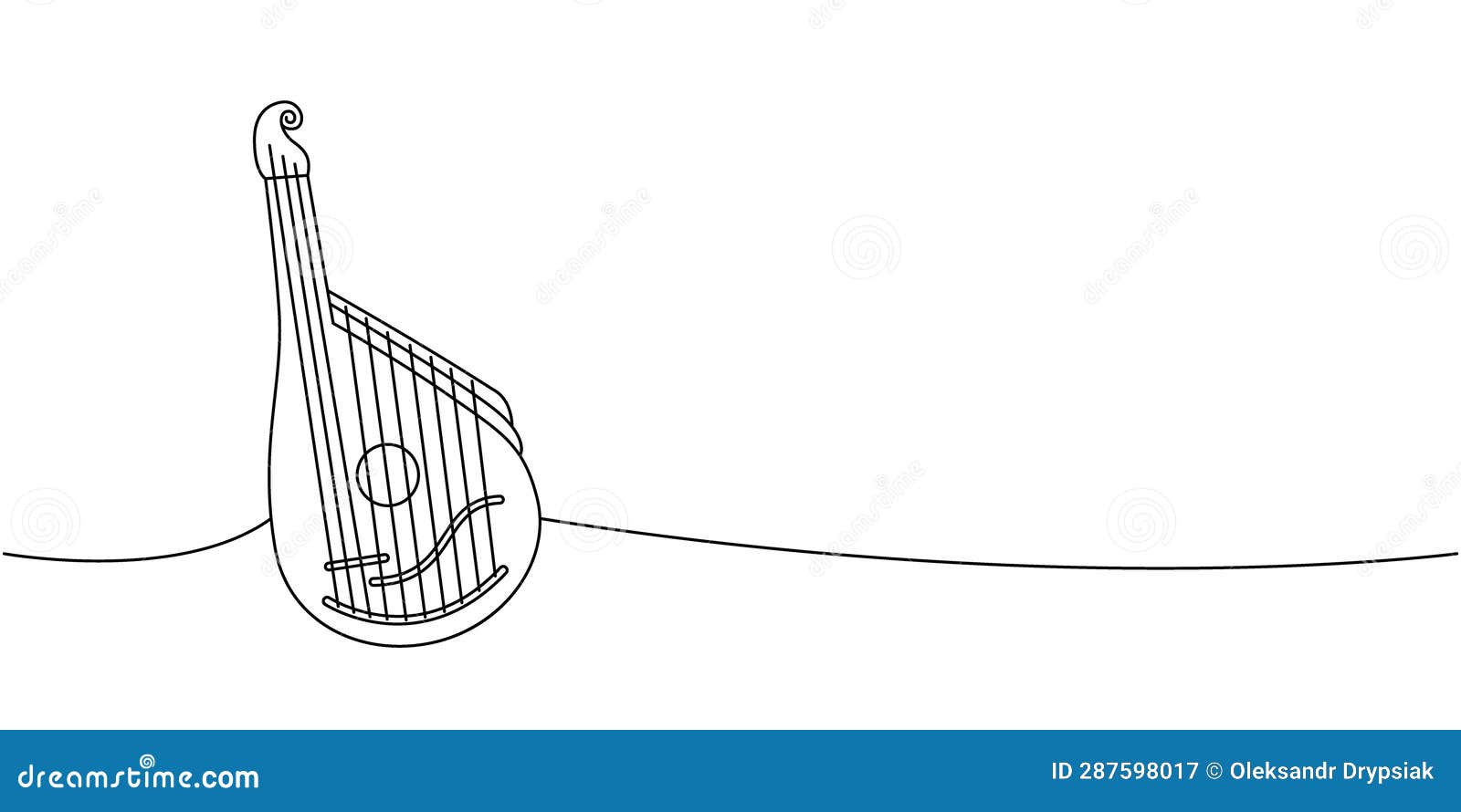 Bandura, String Instrument One Line Continuous Drawing. Musical ... Bandura, String Instrument One Line Continuous Drawing. Musical ...