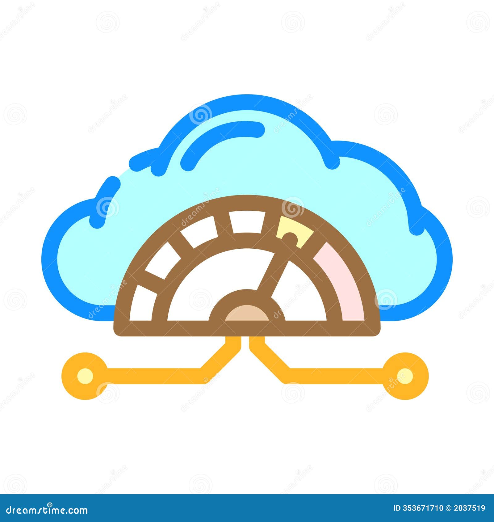 Bandwidth Cloud Computing Color Icon Vector Illustration Stock ...