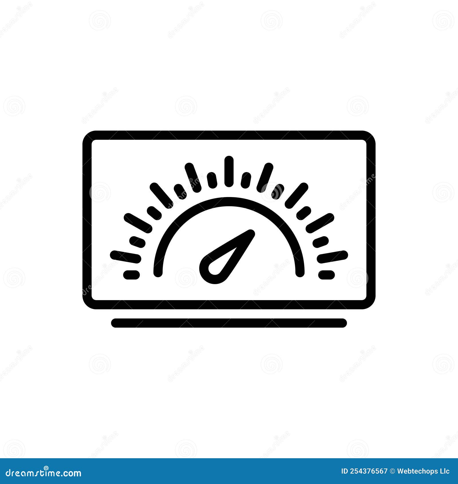 Black Line Icon for Bandwidth, Speed and Measure Stock Illustration ...