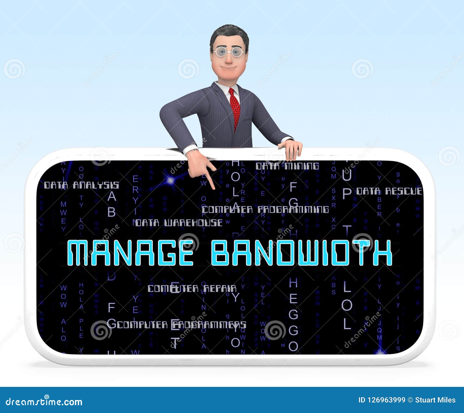 Bandwidth Management or Communication Performance 3d Rendering Stock ...