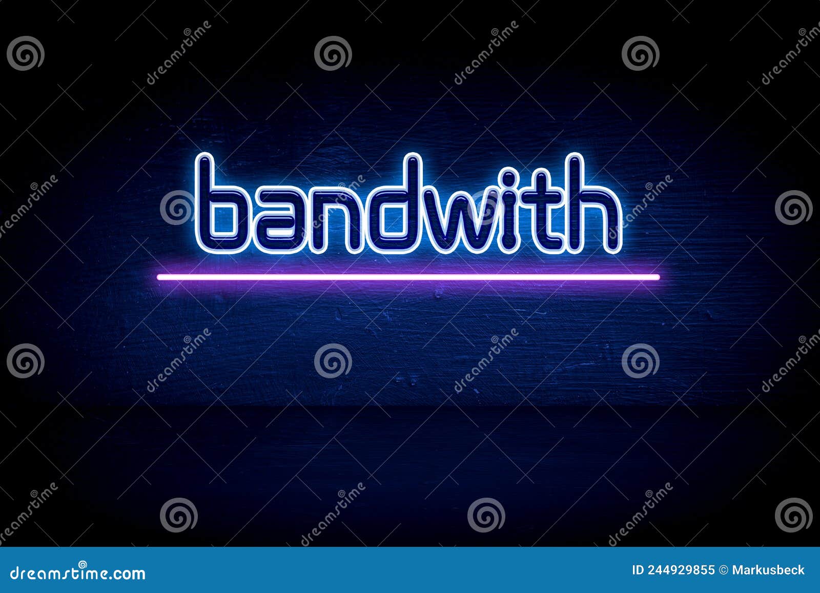 Bandwith - Blue Neon Announcement Signboard Stock Illustration ...
