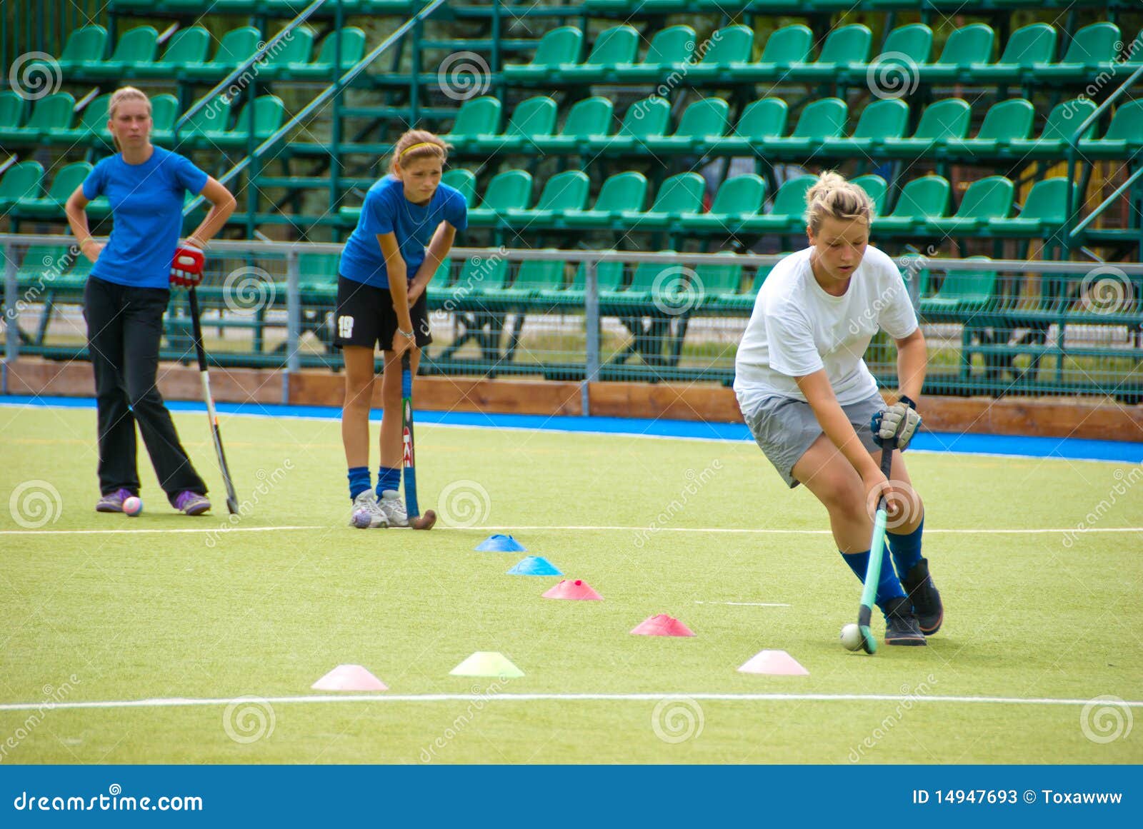 Bandy Girl Team Training on a Stadium Editorial Stock Photo - Image of ...