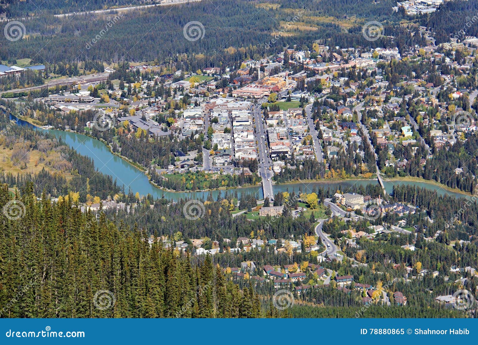 Banff city , Alberta stock image. Image of season, green - 78880865
