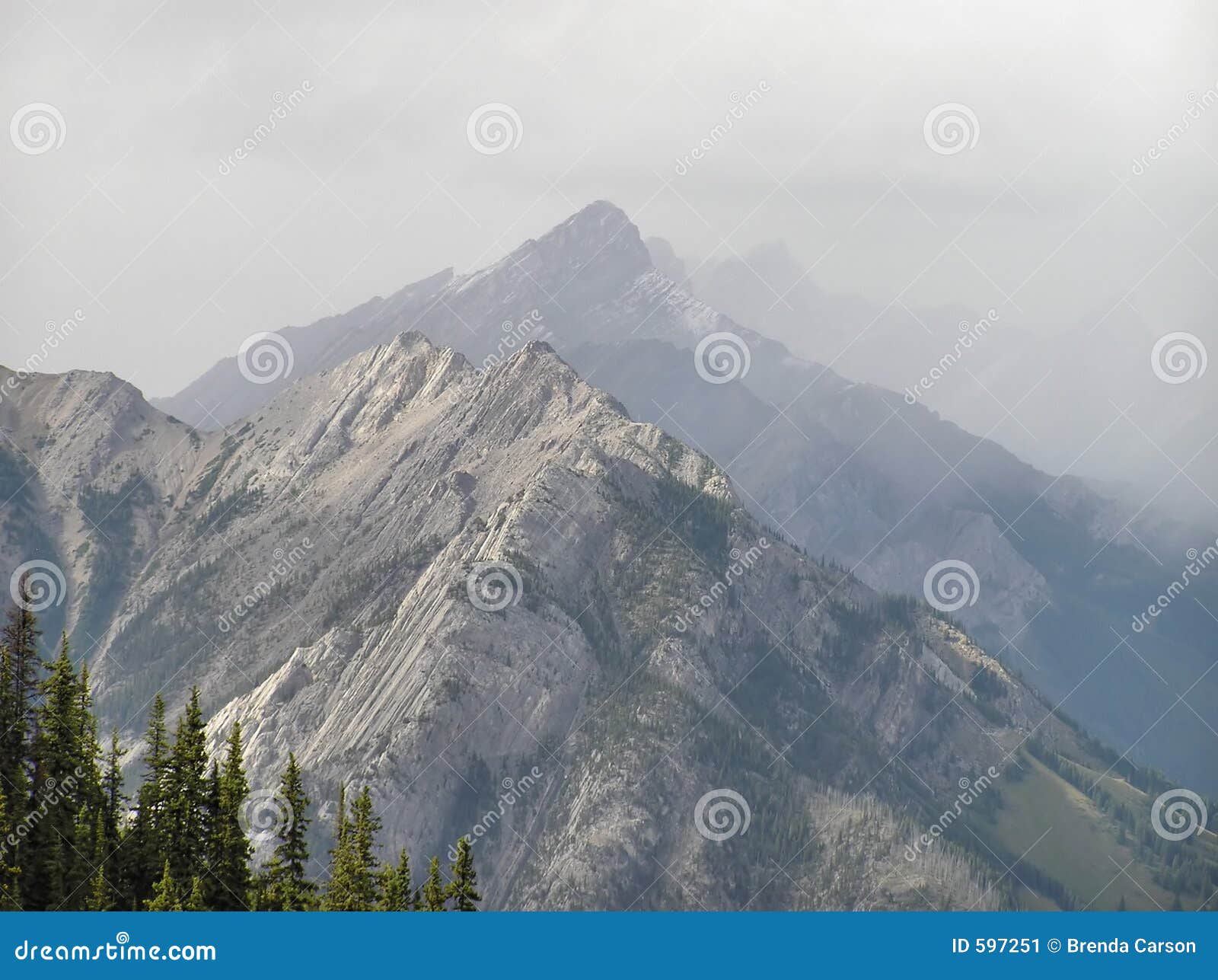 Banff Mountain Peaks stock image. Image of mountian, canadian - 597251