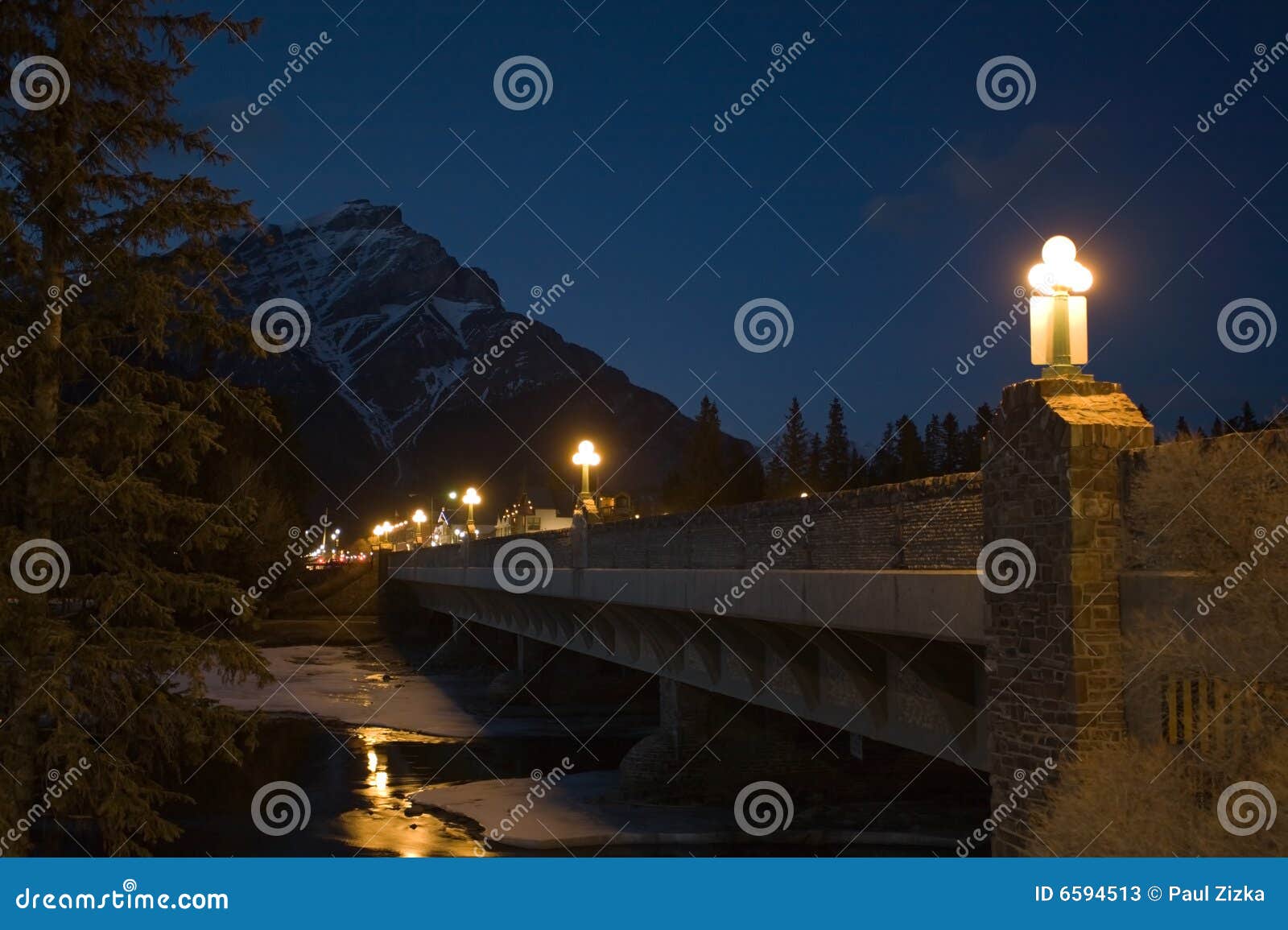 Banff at night stock image. Image of peak, stream, vacation - 6594513