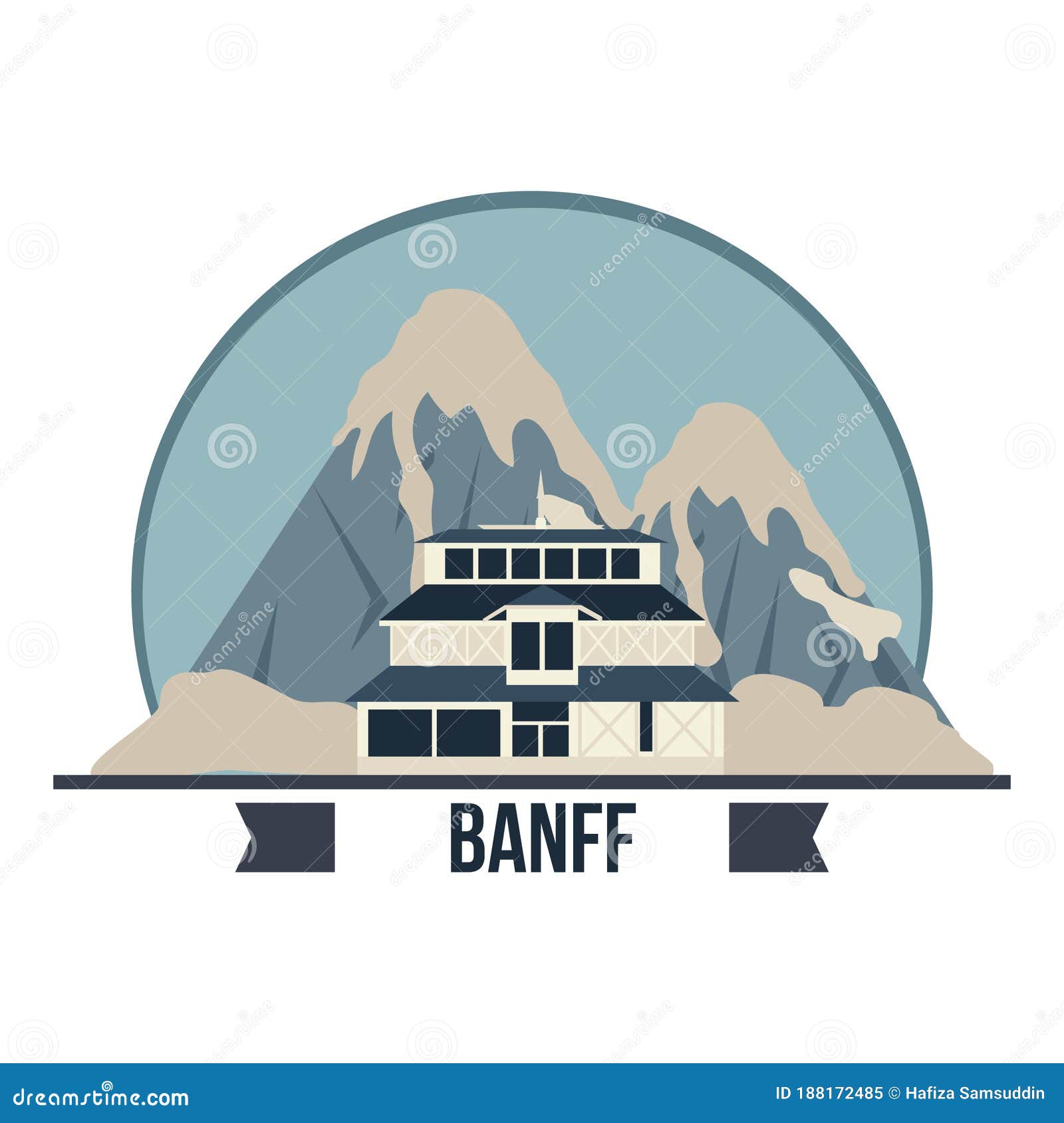 A Banff Springs Hotel Illustration. Stock Vector - Illustration of ...
