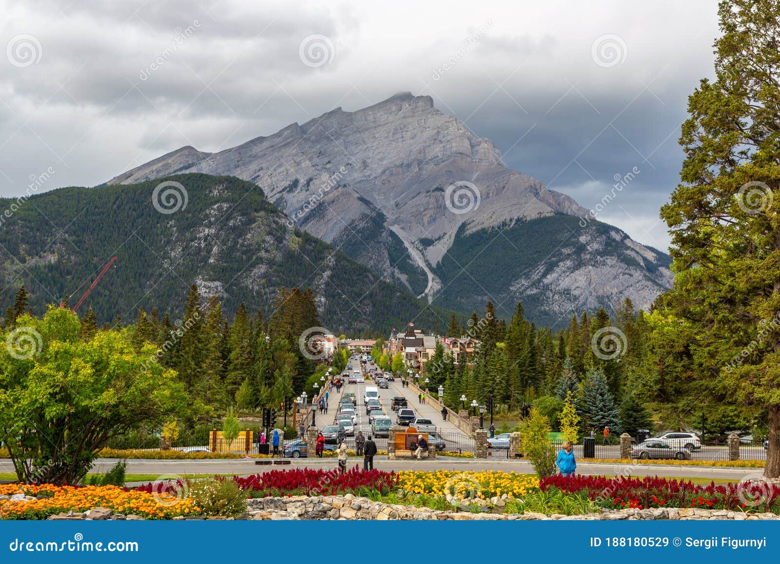 Banff town, Canada editorial stock image. Image of facade - 188180529