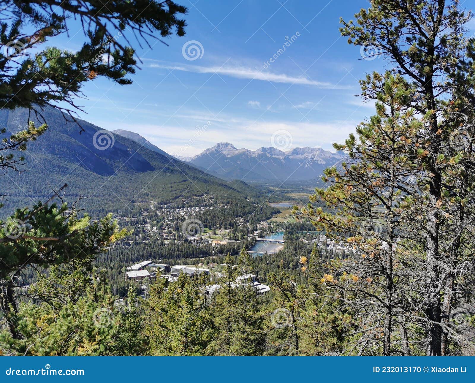 Banff Town View from Tunnel Mountain Stock Photo - Image of walking ...