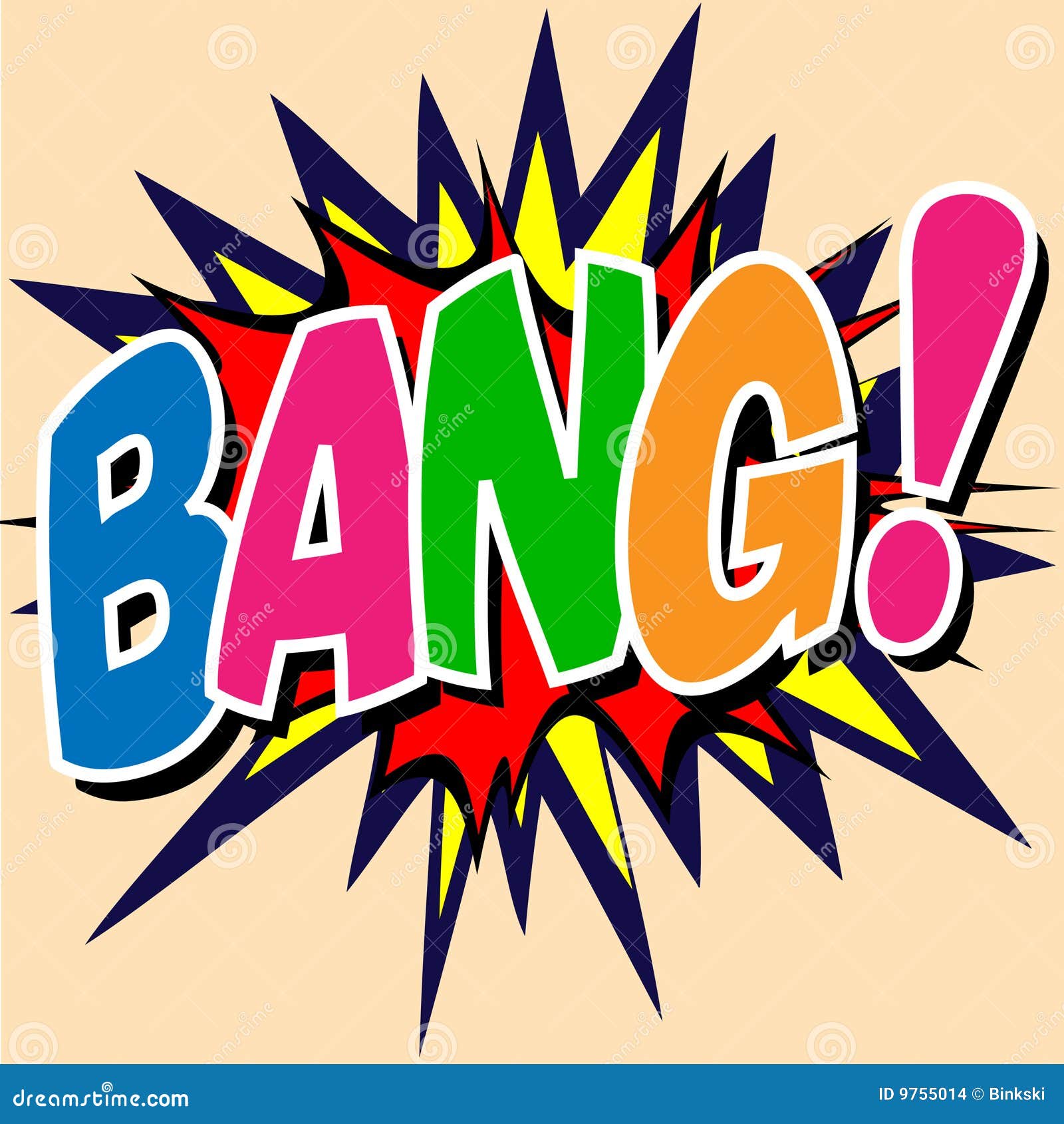 Bang stock vector. Illustration of vector, cartoon, vintage - 9755014