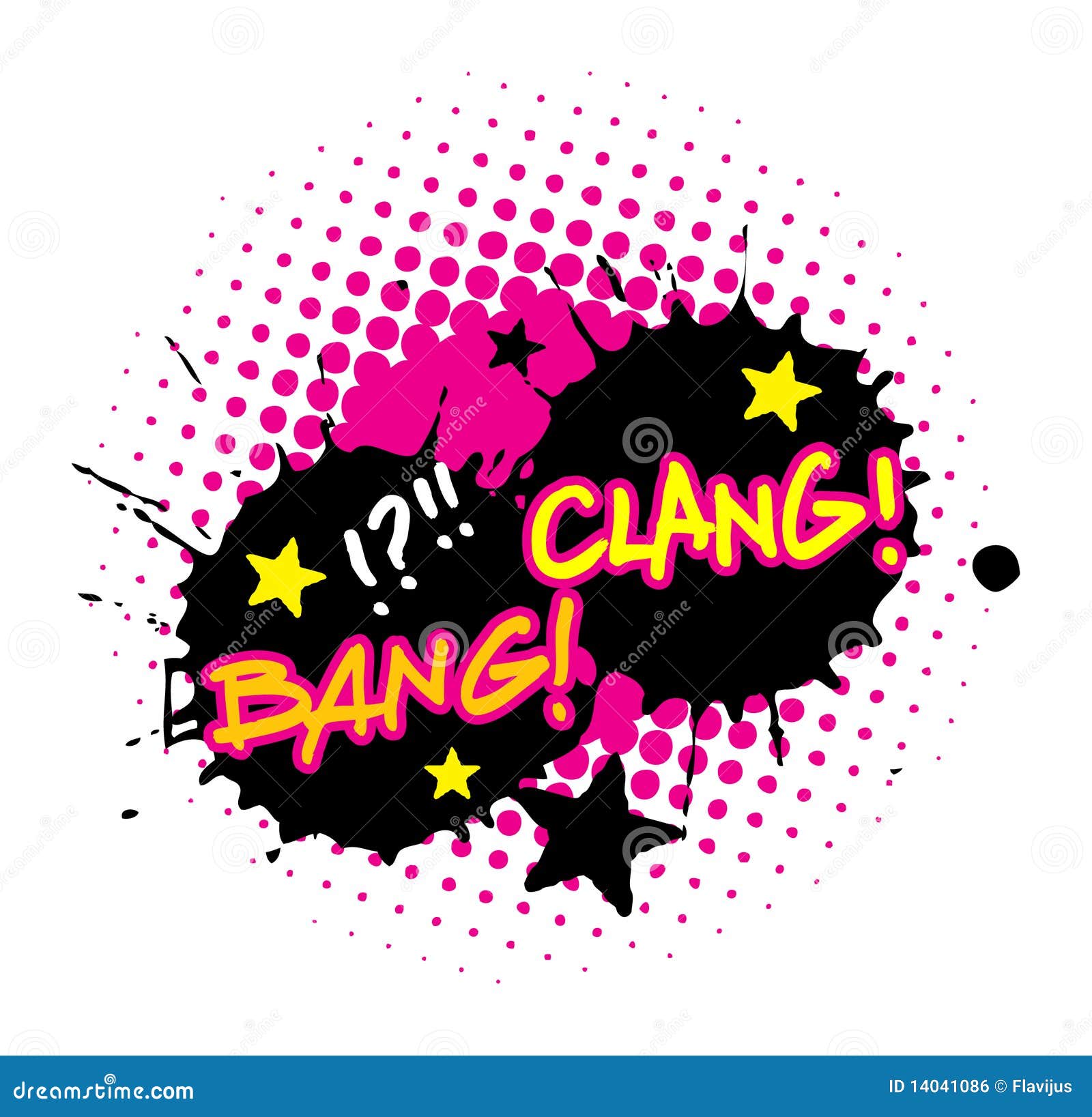 CLANG Comic Speech 3d Text Style Effect High Resolution Cartoon Vector ...