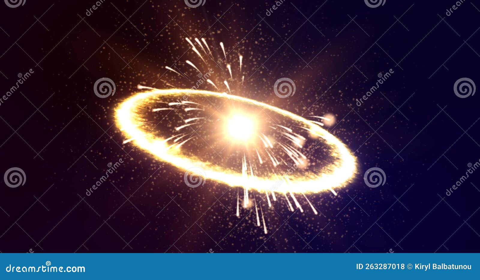 Bang Explosion of Galaxy, Planet Stars with Sparks of Fire Blast Wave ...