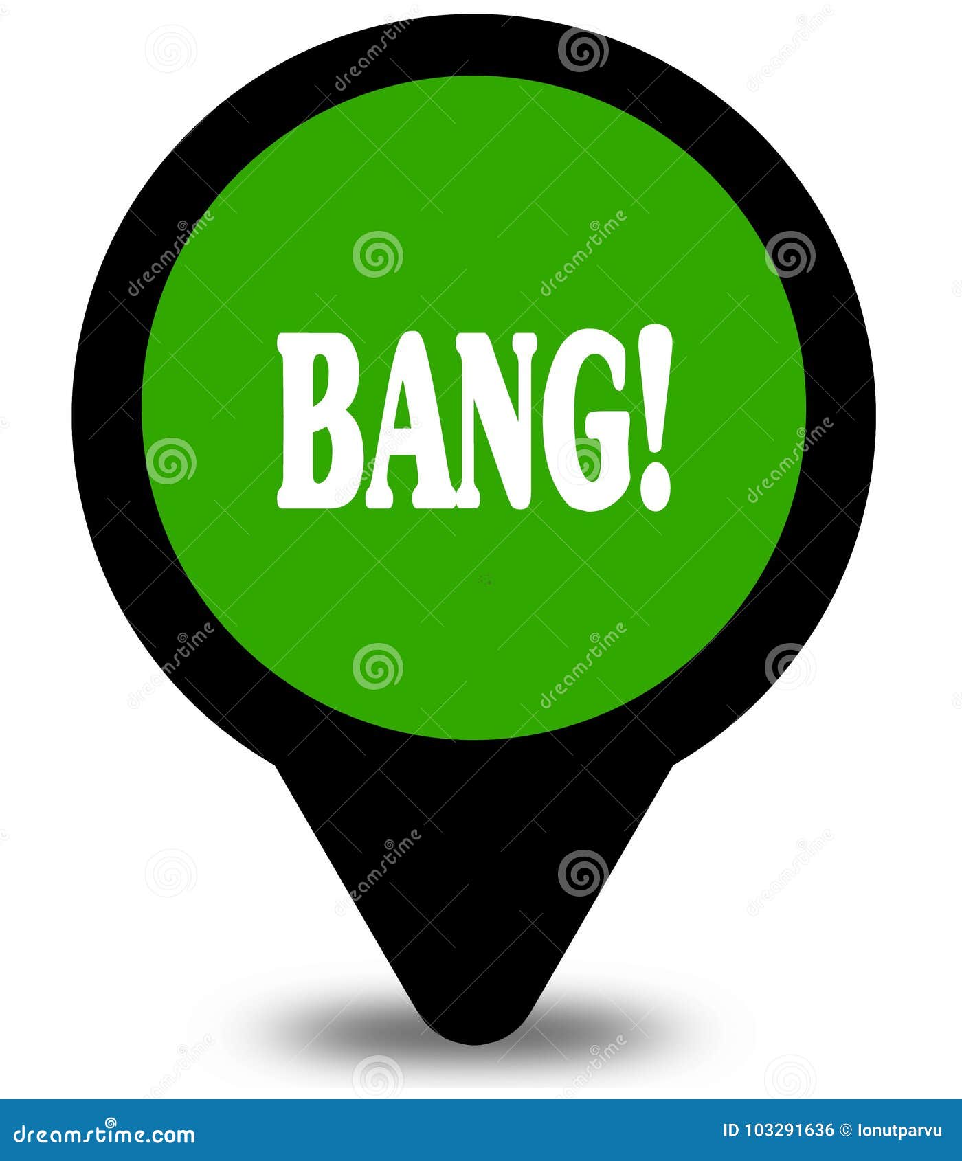 BANG on Green Location Pointer Graphic Stock Illustration ...