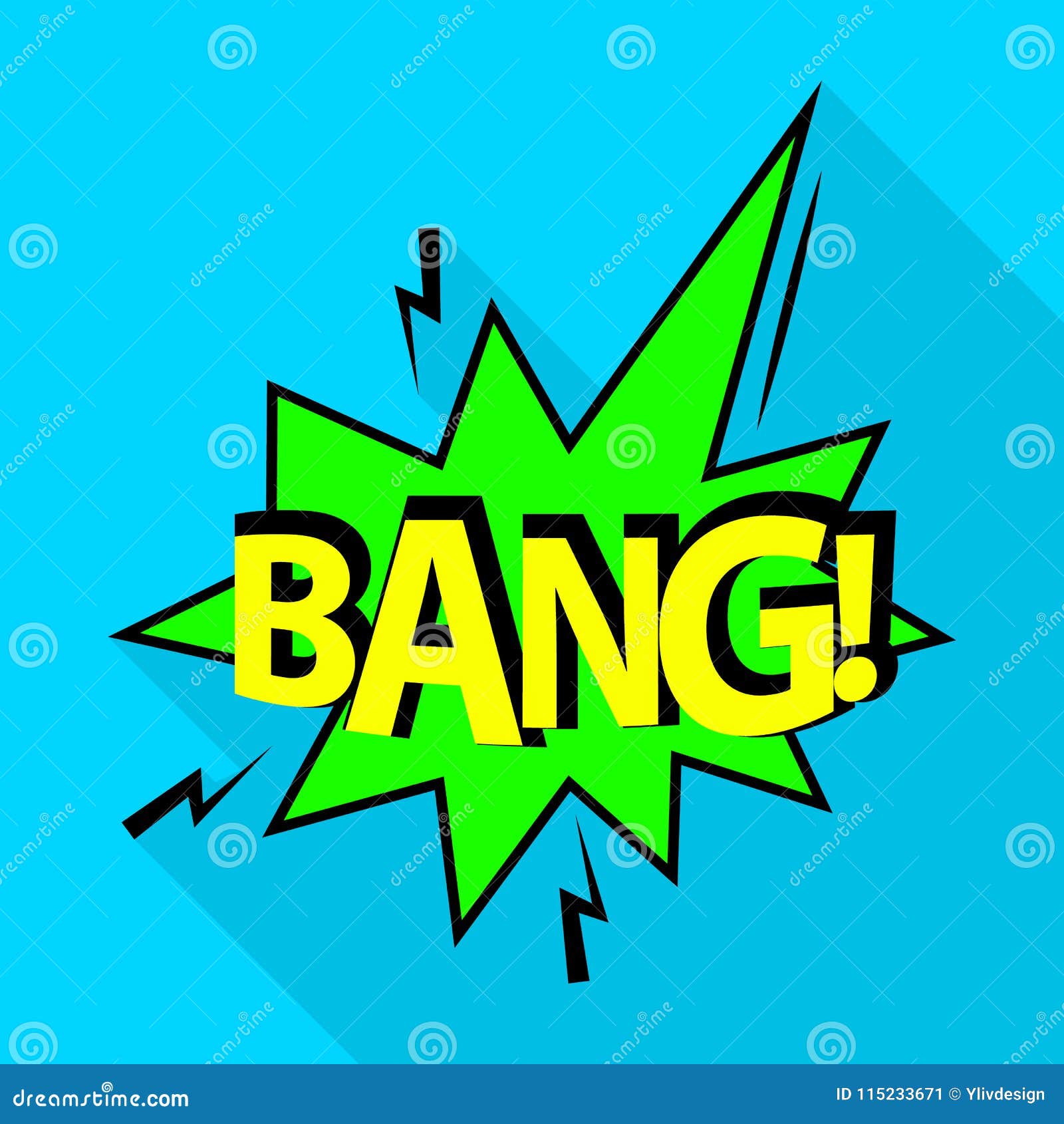 Bang icon, pop art style stock vector. Illustration of crunch - 115233671