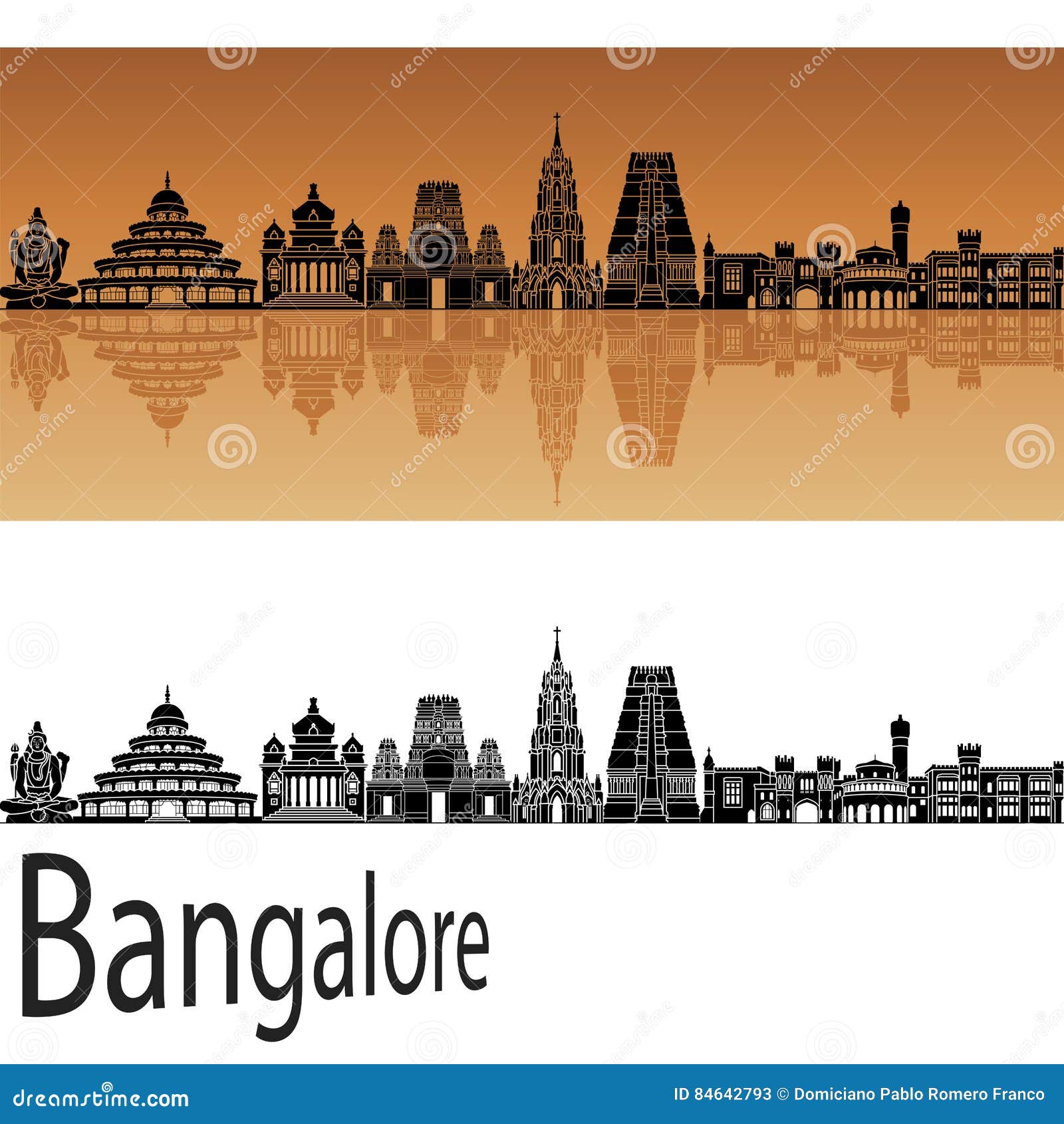 Bangalore skyline stock vector. Illustration of panoramic - 84642793