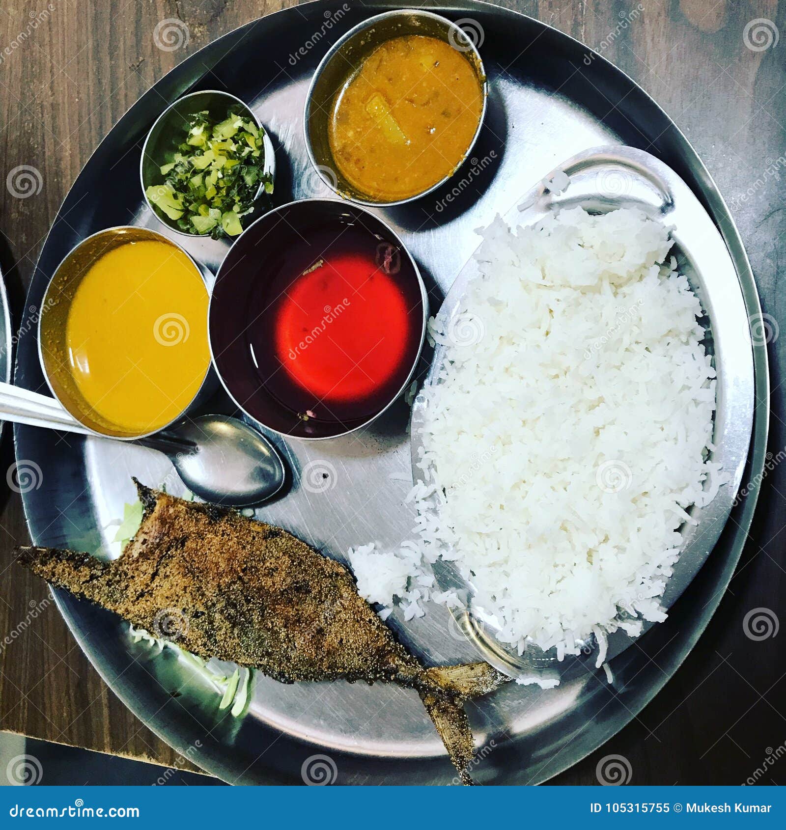 Travel stock image. Image of goan, thali, bangda, fish - 105315755