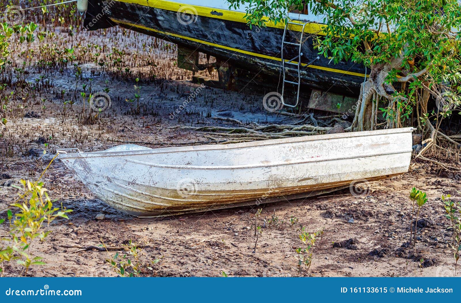 Banged Up Old Dinghy stock image. Image of fluctuation - 161133615