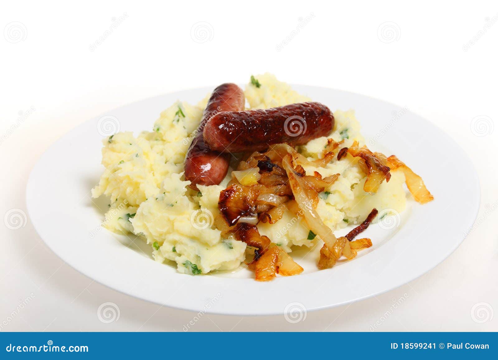Bangers and mash plate stock image. Image of plate, mashed - 18599241