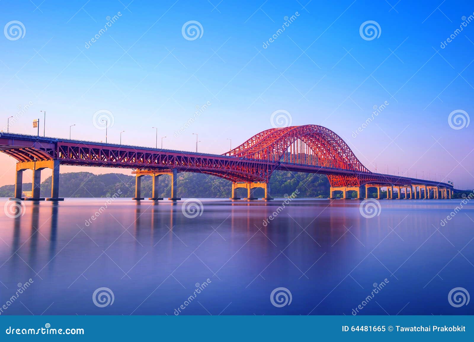 Banghwa Bridge and Han River in Seoul. Stock Image - Image of built ...