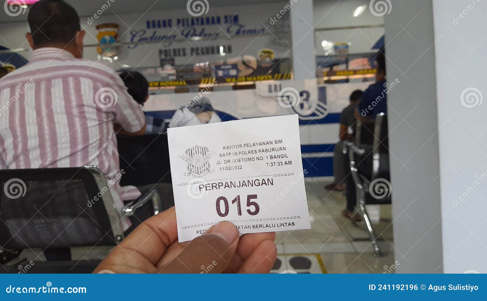 Bangil, Pasuruan February 11, 2022: the Queue Number is White at the ...