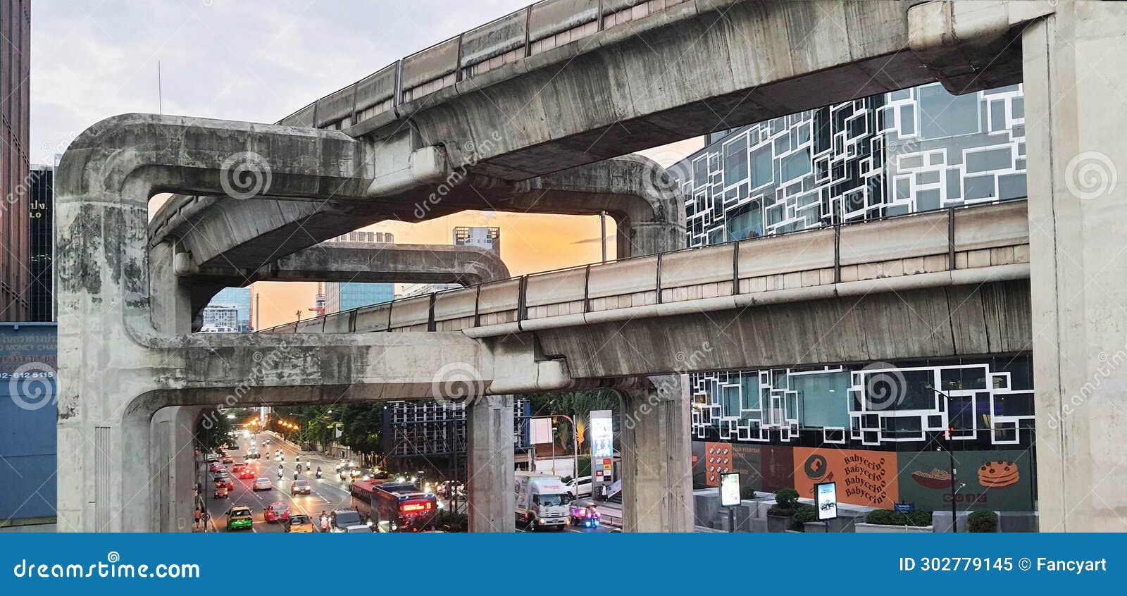 Bangkok BTS Skytrain Elevated Road Network Structural System Editorial ...