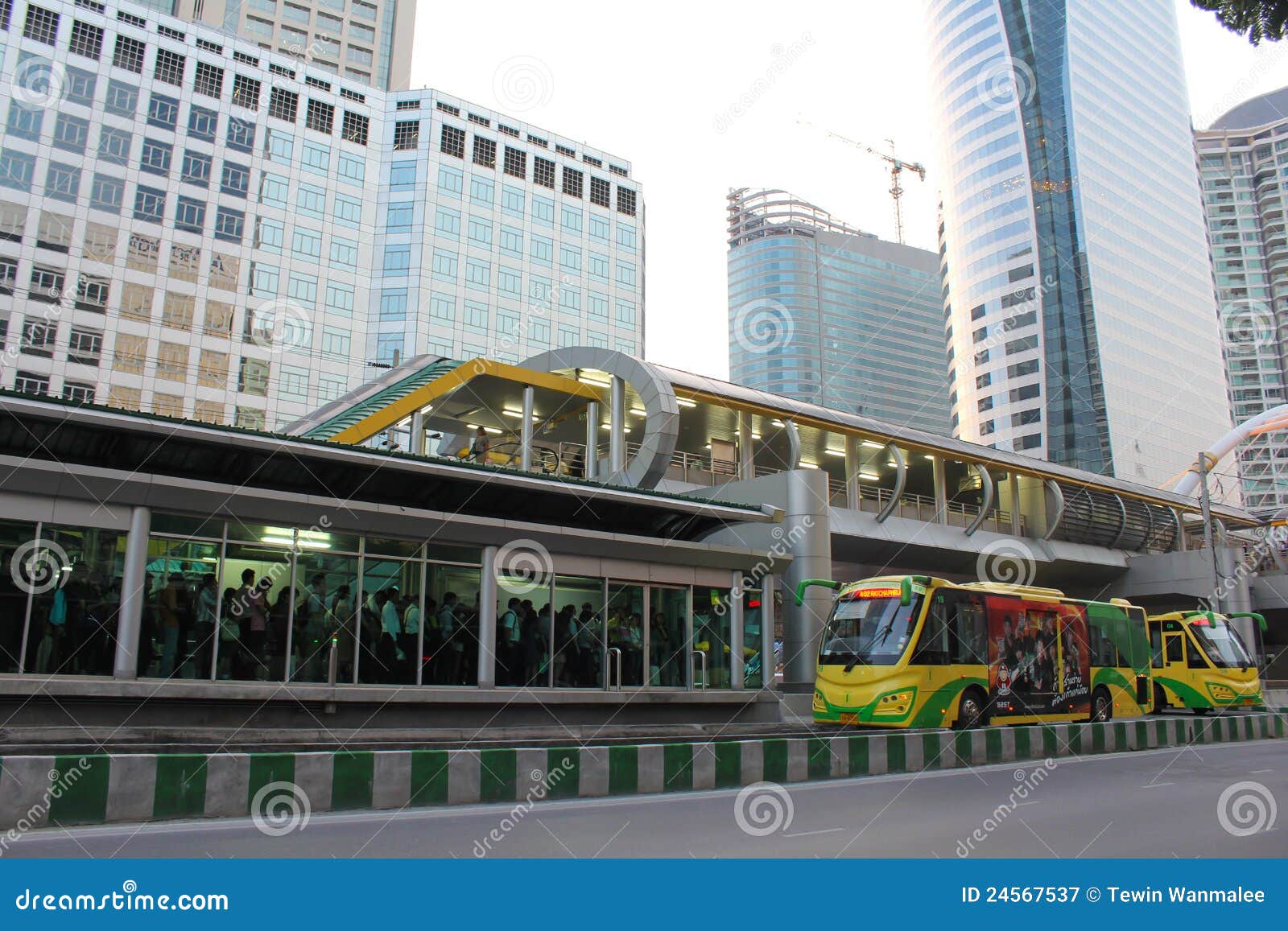 Bangkok Bus Rapid Transit Station Editorial Photography - Image of ...
