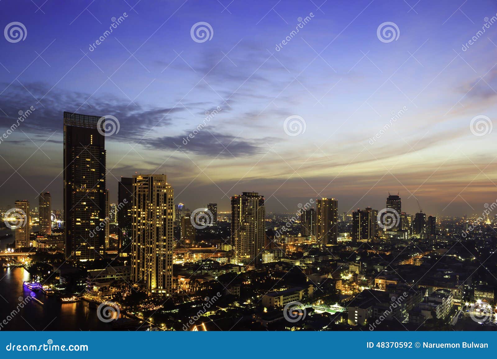 Bangkok Capital of Thailand Stock Photo - Image of landmark, evening ...