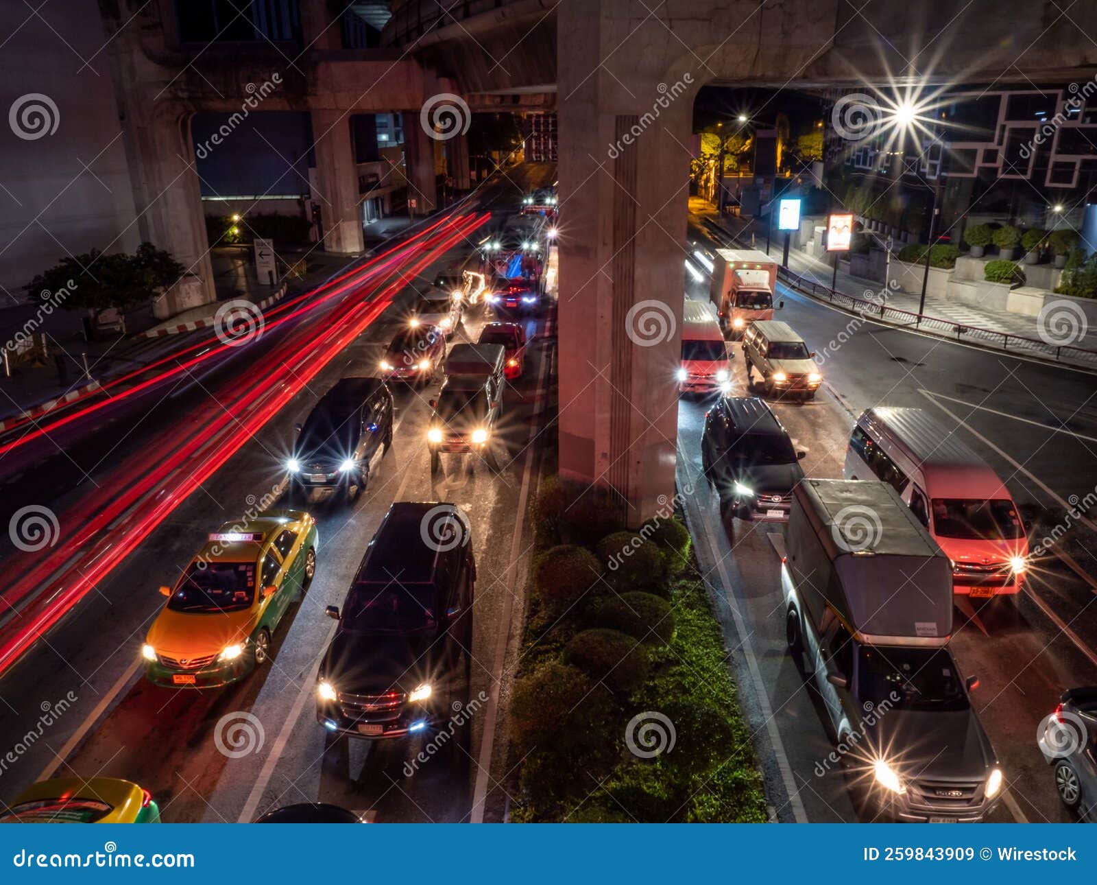 Bangkok City Traffic at Nighttime. Editorial Stock Image - Image of ...