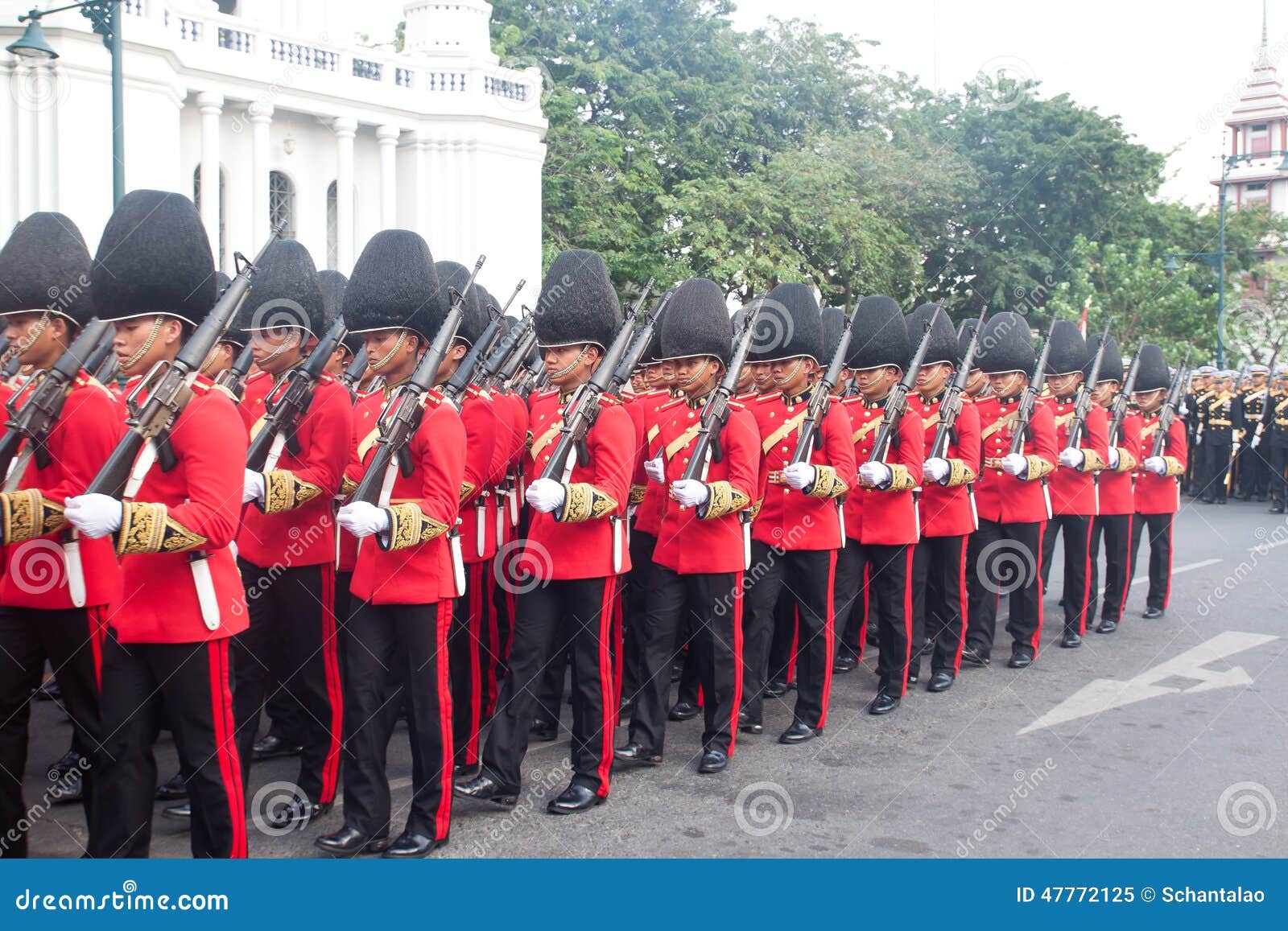 BANGKOK - DECEMBER 2 : Thai Royal Guard Military during the King ... BANGKOK - DECEMBER 2 : Thai Royal Guard Military during the King ...