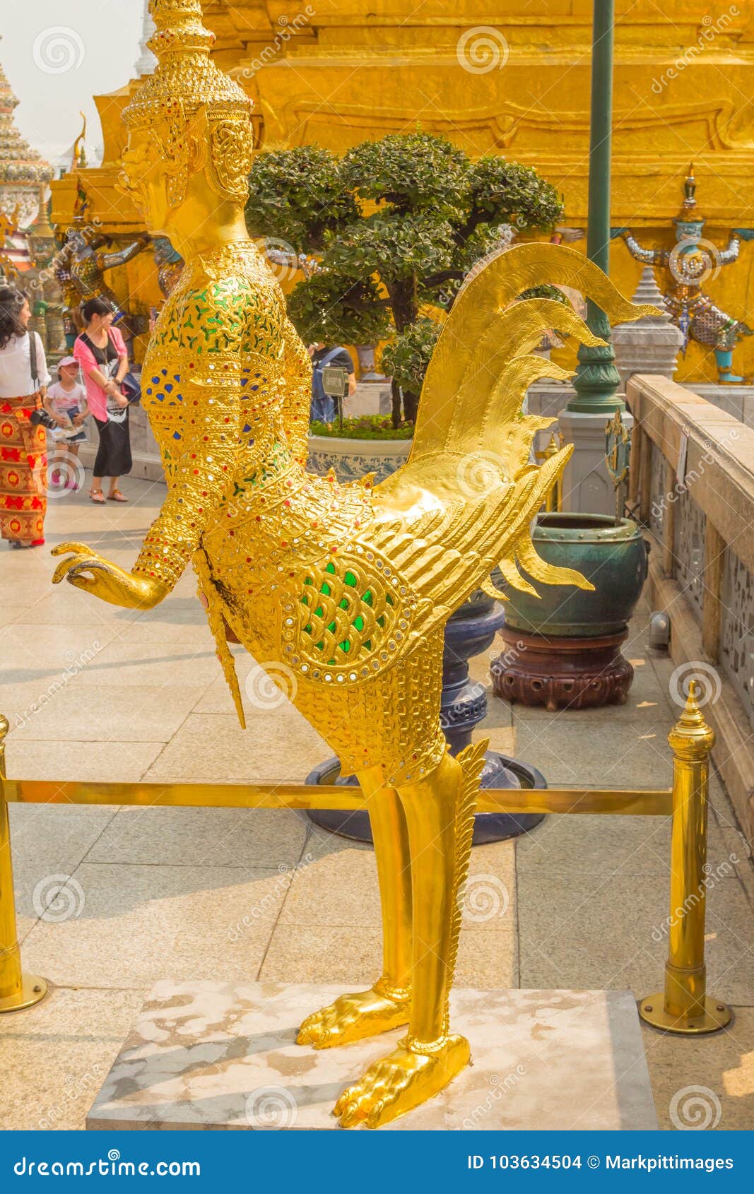 Golden Kinnara Statue in Wat Phra Kaew Temple Bangkok Editorial Stock ... Golden Kinnara Statue in Wat Phra Kaew Temple Bangkok Editorial Stock ...