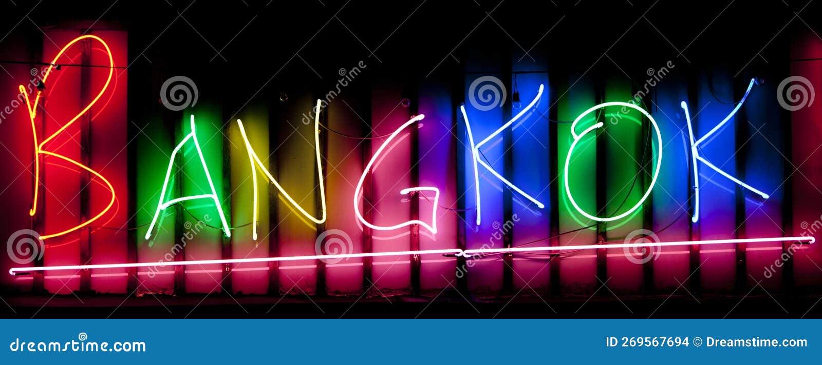 Bangkok - Neon light stock photo. Image of illuminated - 269567694