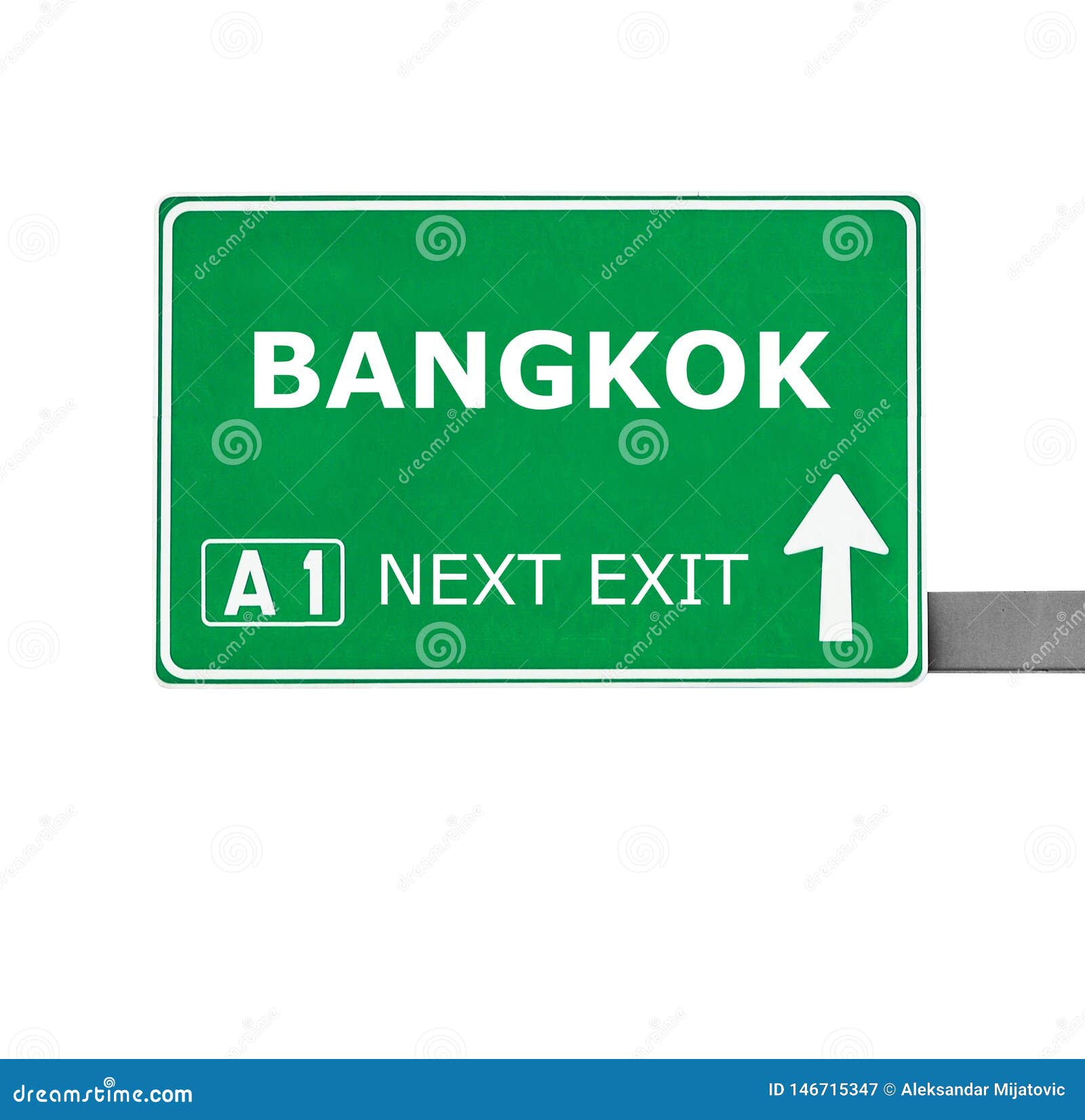 BANGKOK Road Sign Isolated on White Stock Image - Image of information ...