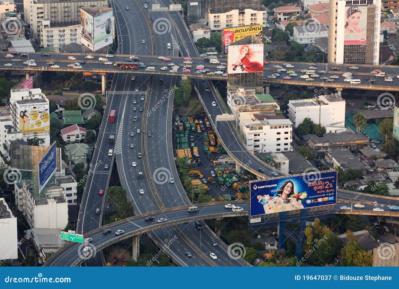 Bangkok road traffic editorial photography. Image of scene - 19647037