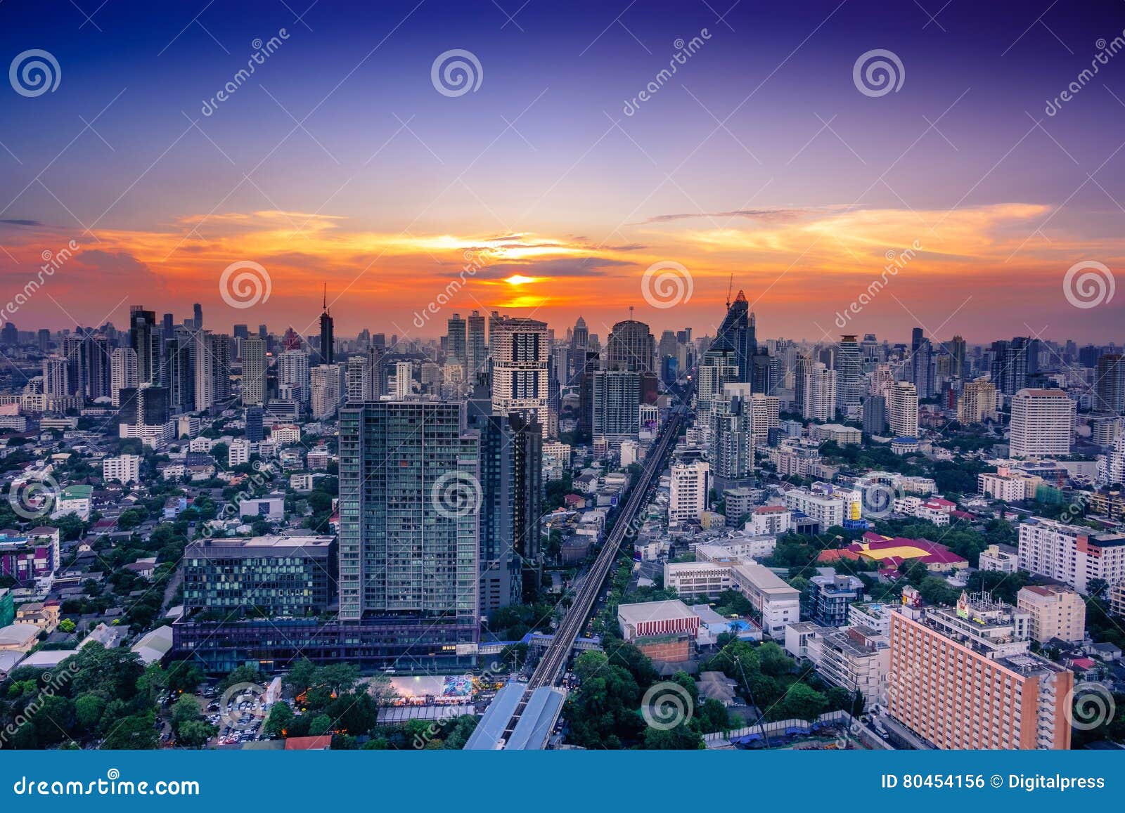 Bangkok Sunset stock photo. Image of travel, panorama - 80454156